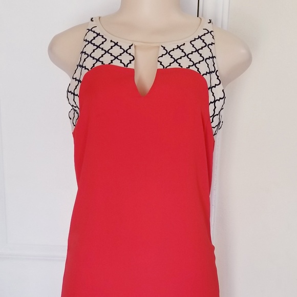 THML | Dresses | Thml Xs Blue Embroidered Red Shape Shift Dress | Poshmark